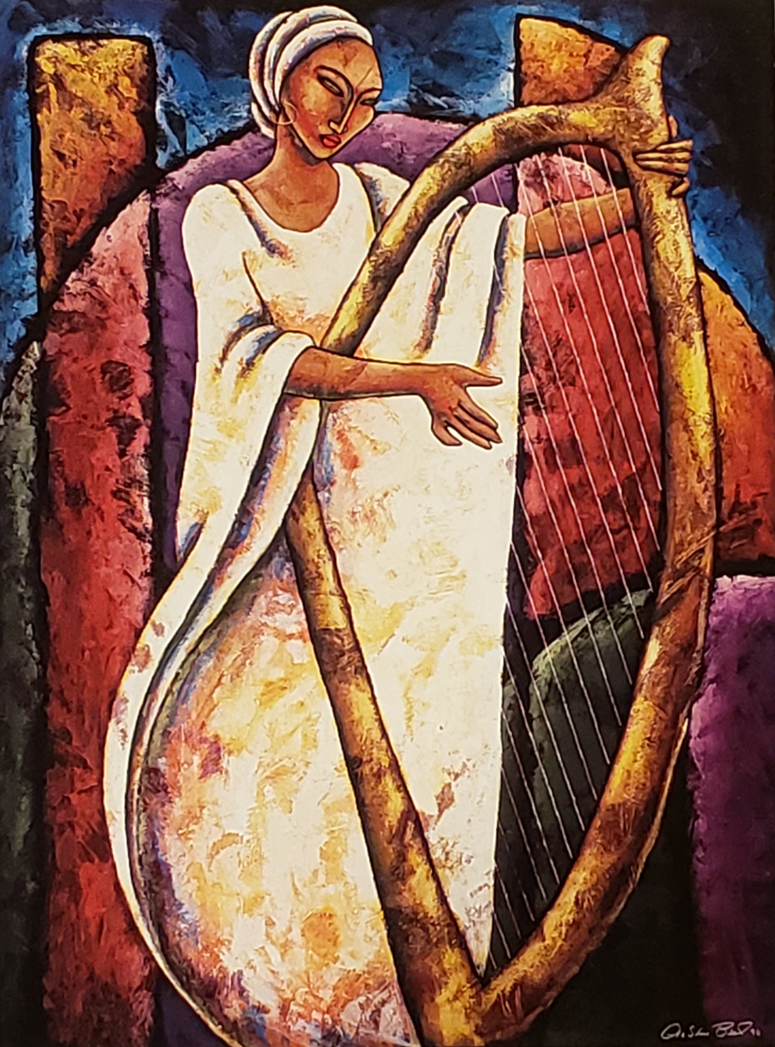 Harp | Lithograph Print | Art Print | LaShunBeal.com